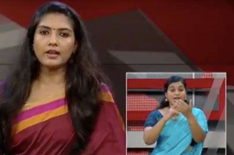 Malayalam channel features sign language translations of news for a week