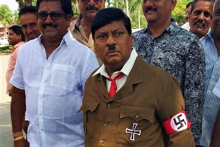 TDP MP shows up in Parliament dressed as Hitler, warns PM Modi