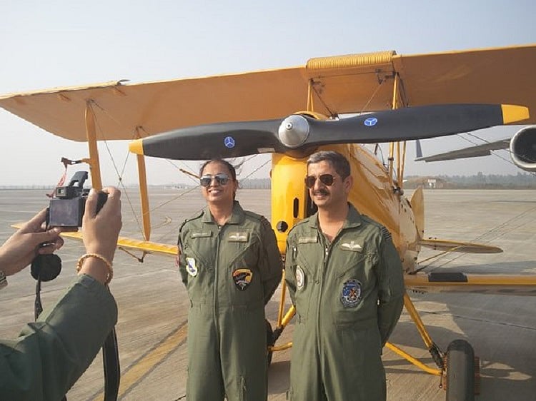 In a significant first for IAF, female pilot flies a vintage plane