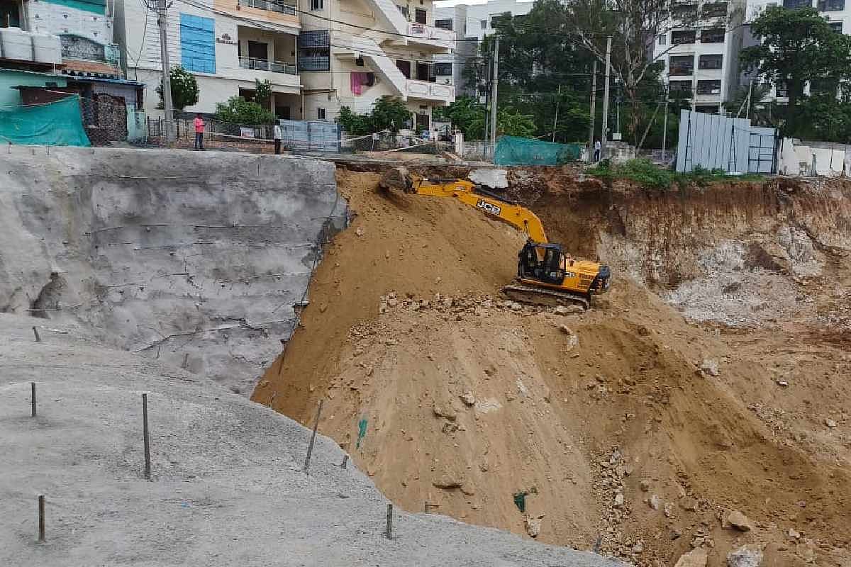Road in Hyderabad residential area damaged, residents blame blasts at ...