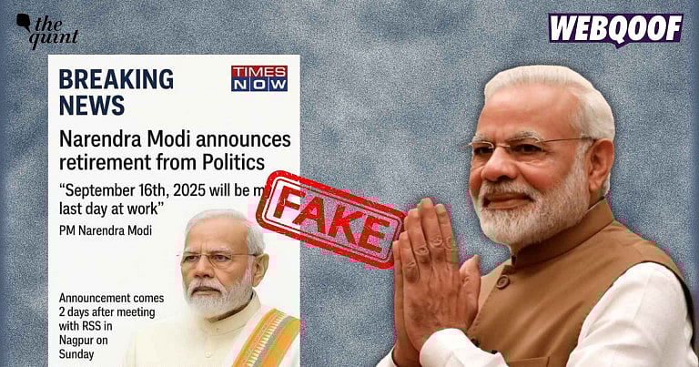 Fact-check Fake Message About PM Modi Announcing Retirement in Sept ...