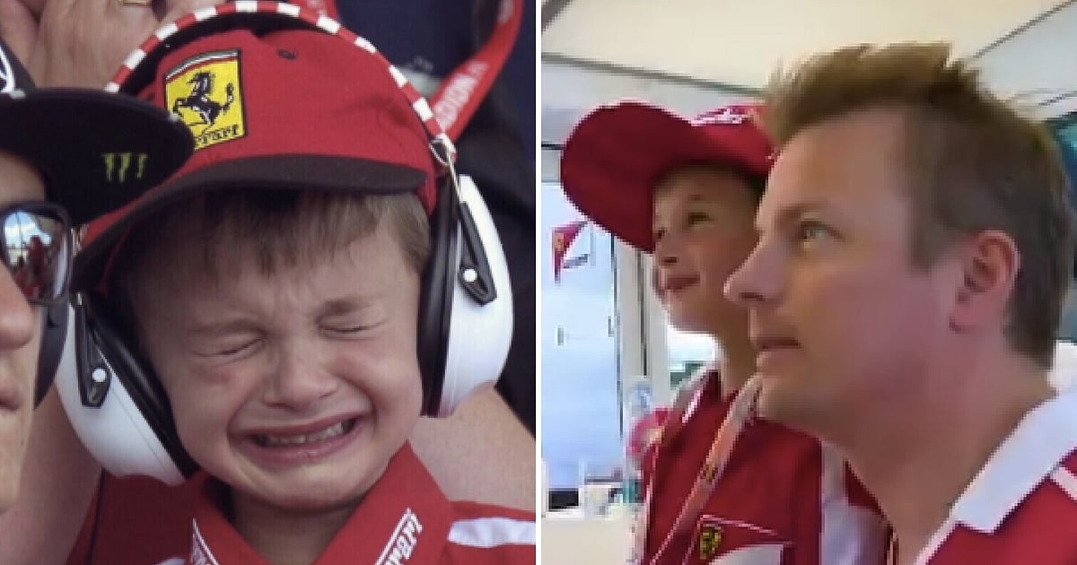 Watch: Caught on Camera Crying, 6-Year-Old Meets Kimi Raikkonen