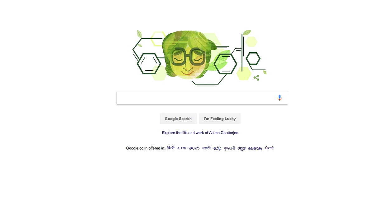 Happy 100th Birthday Asima Chatterjee! Love, Google Doodle