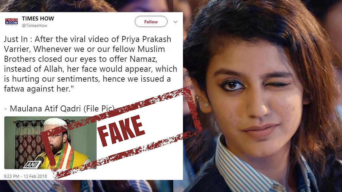 Aaj Tak Falls for Parody Tweet on Priya Varrier, Airs Debate on It