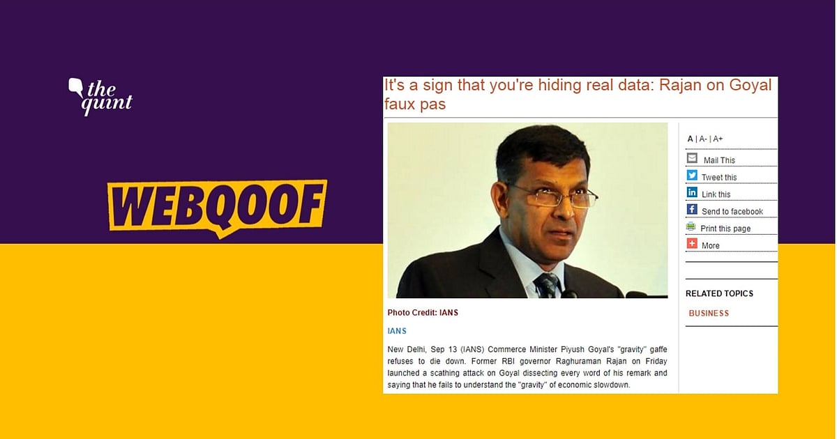 It’s a Sign That You’re Hiding Real Data Says Rajan on Goyal Faux Pas ...