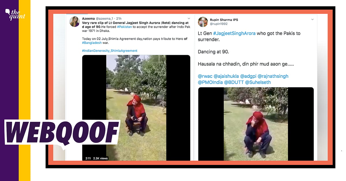 Fact Check of Video of Lt General Jagjit Singh Aurora Dancing? Nope ...
