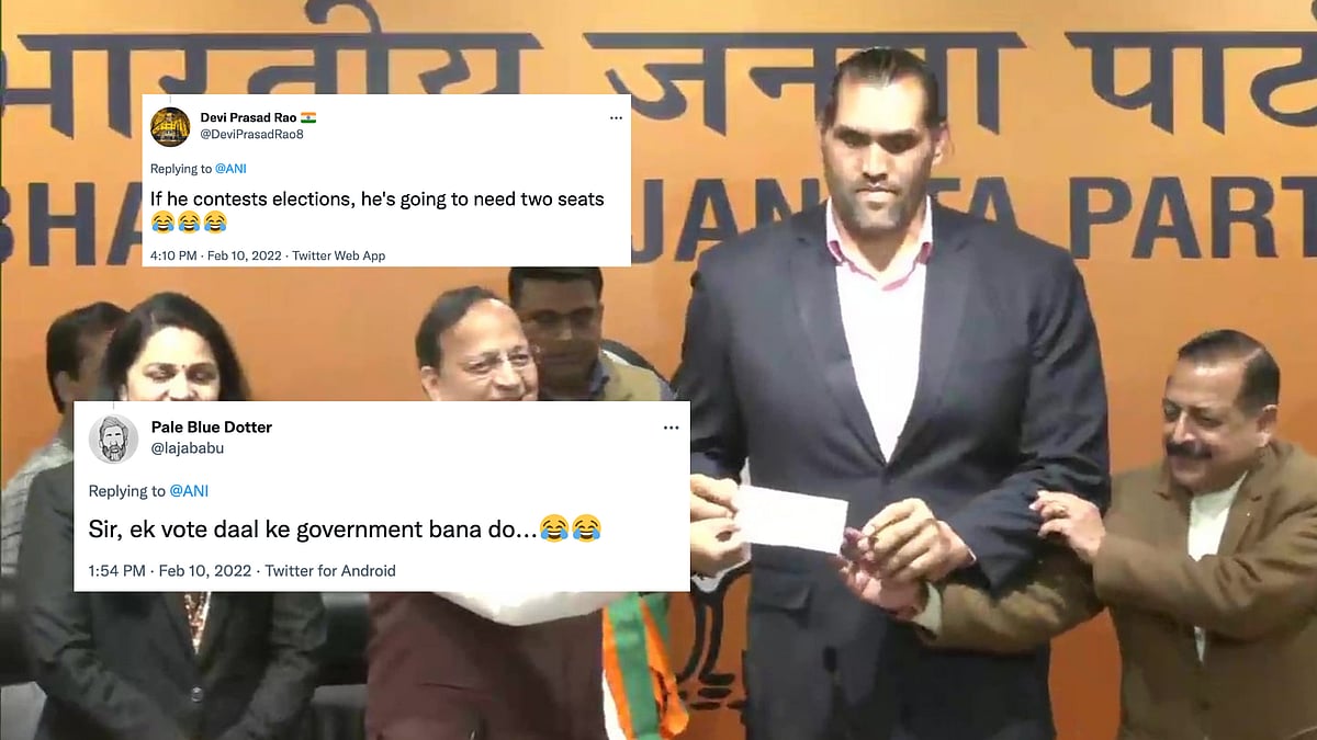 ‘Political Heavyweight’: Twitter Jokes as the Great Khali Joins BJP