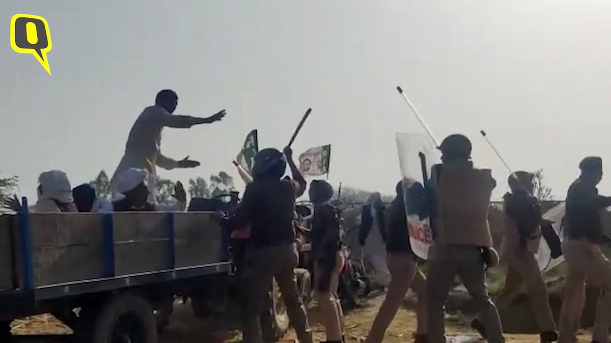 UP Elections 2022: Police Lathi Charge RLD Supporters Outside Counting ...