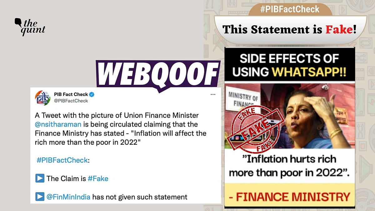 Fact-Check: Did Finance Ministry Say 'Inflation Will Affect Rich More'?