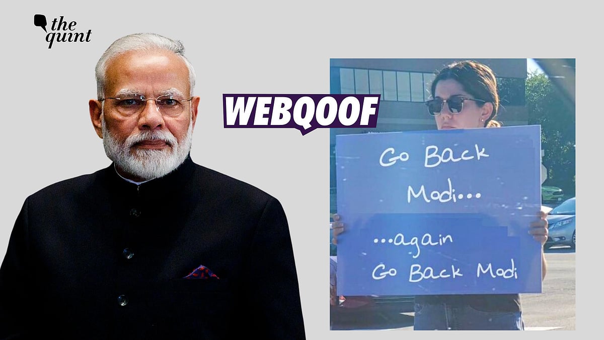 Fact-check | This Photo of a Woman Holding ‘Go Away Modi’ Placard Is ...