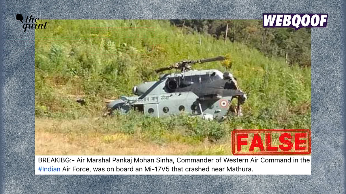 Fact-Check No, Chopper Carrying IAF Commander Pankaj Mohan Sinha Did ...