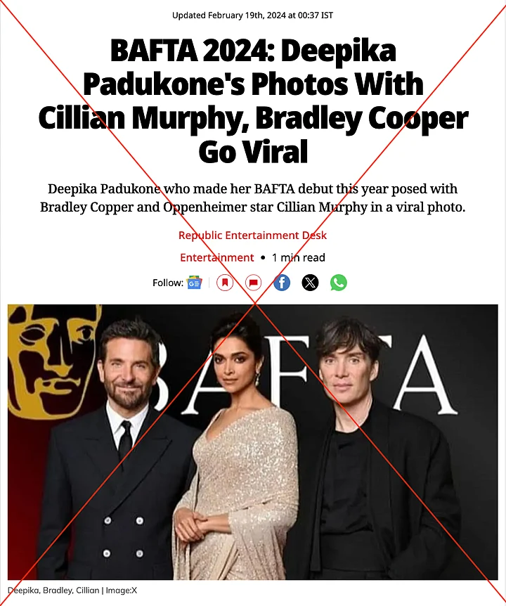 Fact-Check: Viral Photo of Deepika Padukone, Cillian Murphy, Bradley ...