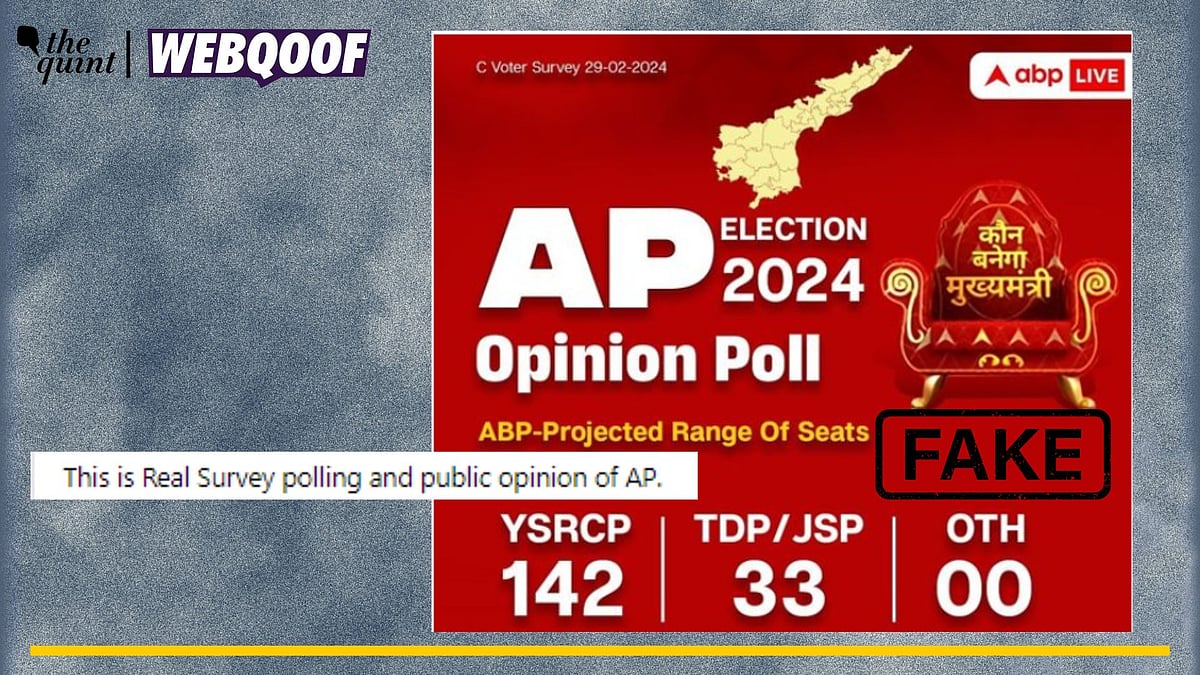 Fact-Check | This ABP Opinion Poll Survey Predicting 142 Seats for YSRCP Is Fabricated