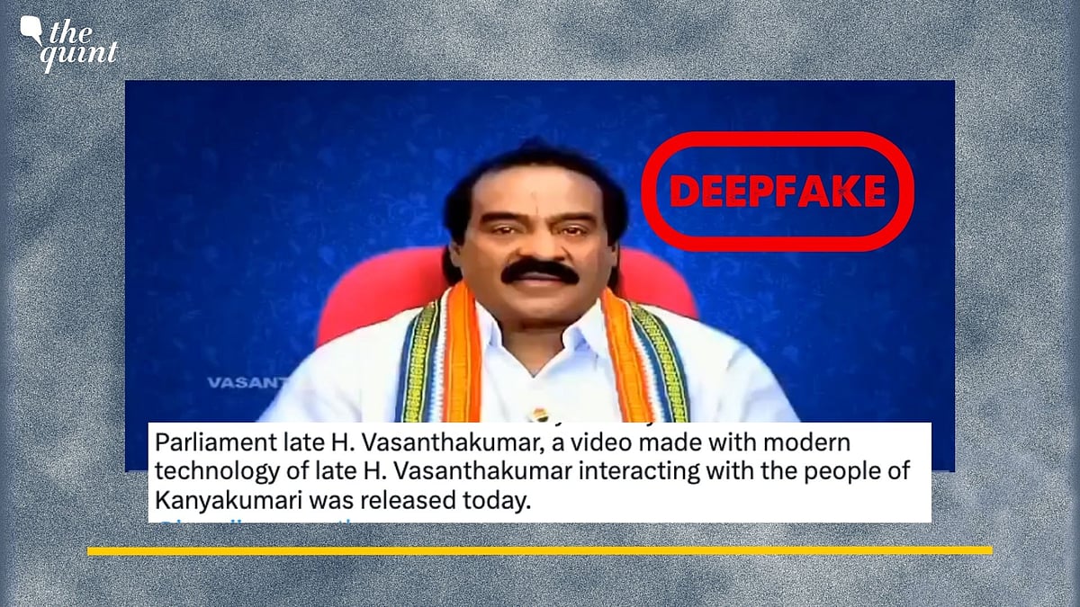 WebQoof: AI-Generated Video of Late H Vasanthakumar Used By Son, Vijay Vasanth In Election ...