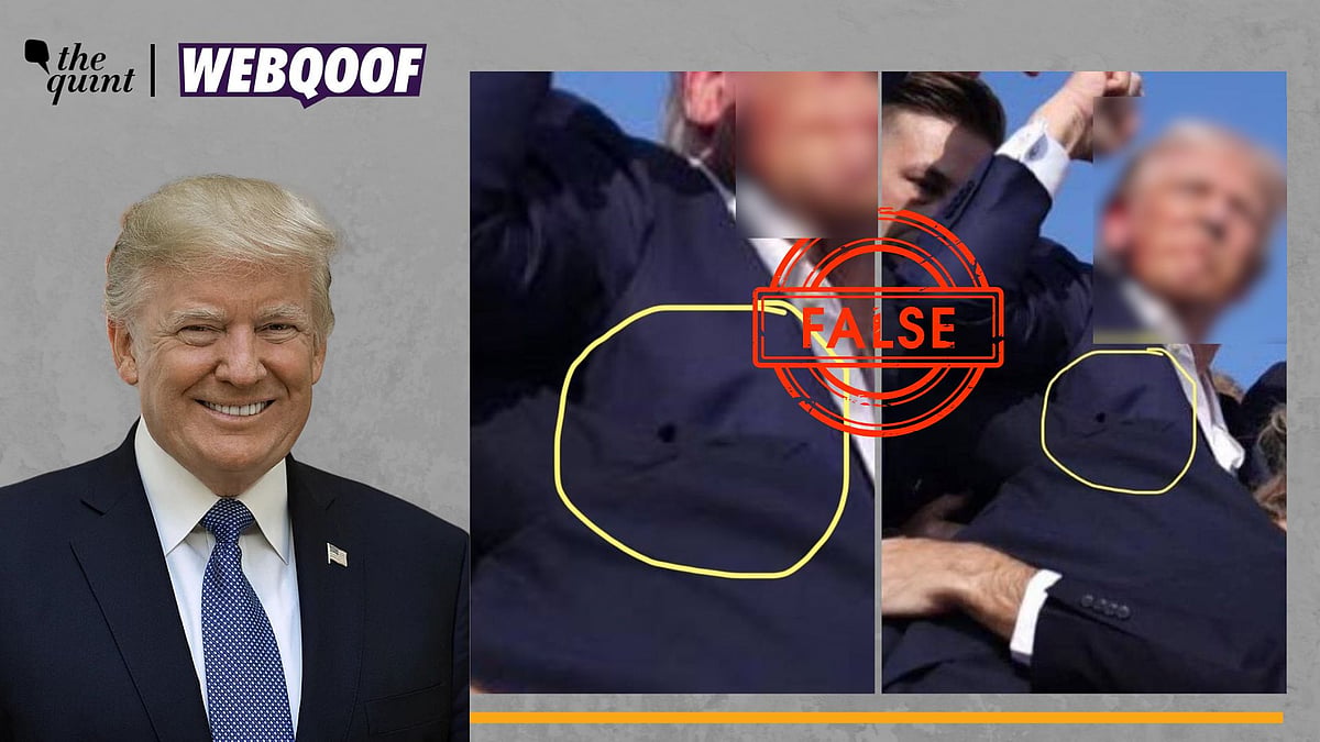 Fact-Check | No, This Image Doesn’t Show Bullet Hole in Donald Trump’s Coat
