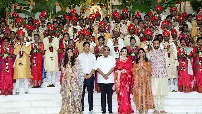 Ambanis Host Mass Wedding for 50 Couples Ahead of Anant-Radhika Wedding