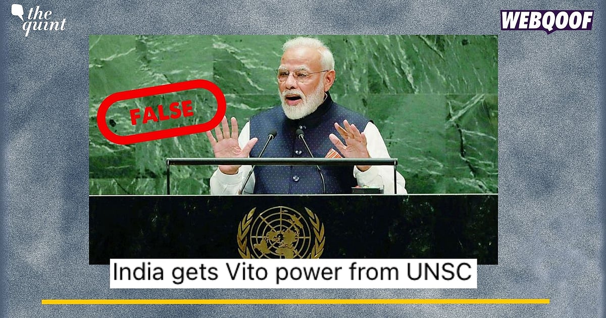 Fact-Check: India Gets The Right to Veto in The UNSC? No, Claim is False!