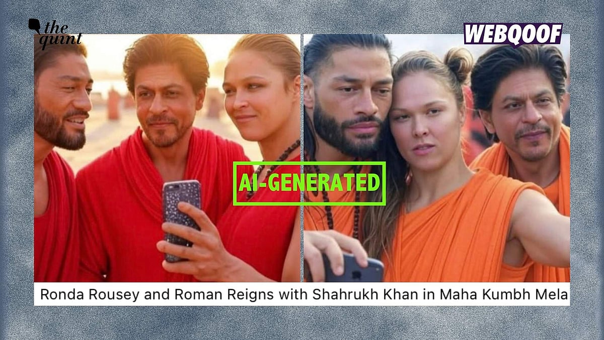 Fact-Check: AI-Generated Images Shared as Shah Rukh Khan at Maha Kumbh Mela With Ronda Rousey ...