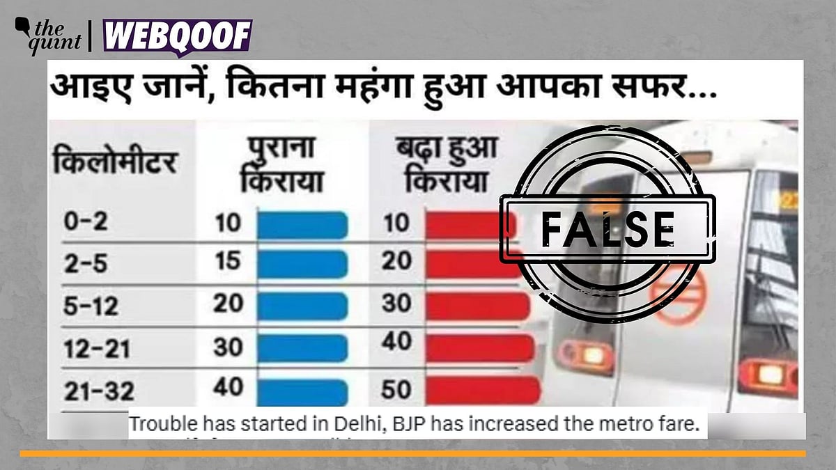 Fact-Check | Old Graphic Shared as BJP Increasing Delhi Metro Fares ...