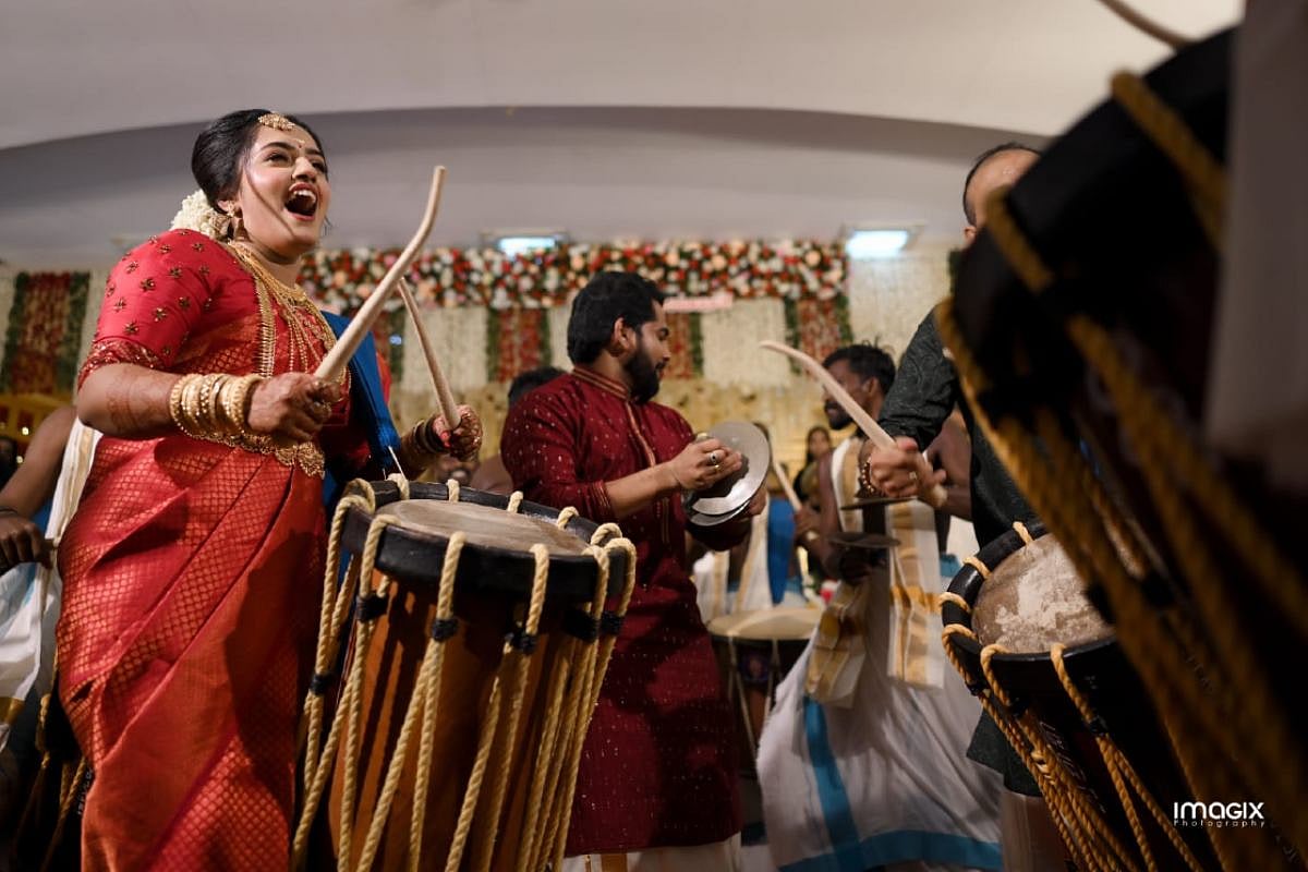 Watch: Kerala bride stuns with her chenda performance during wedding