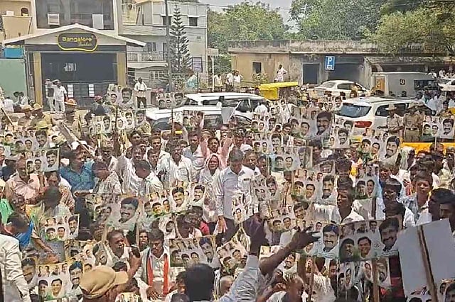 Karnataka Congress workers protest outside party office over election ...