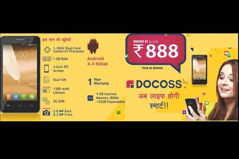After Freedom 251 and mPhone, Docoss launches smartphone for Rs. 888