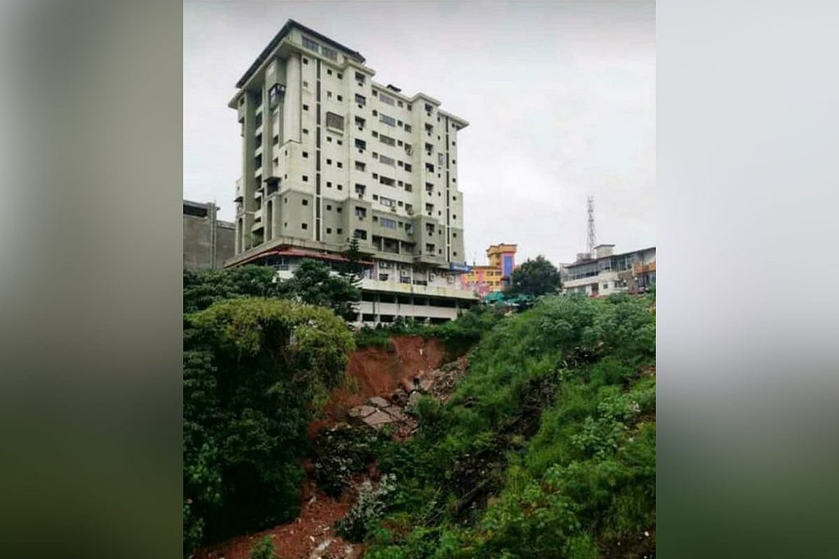 Minor landslide triggers panic in Manipal over building collapse ...