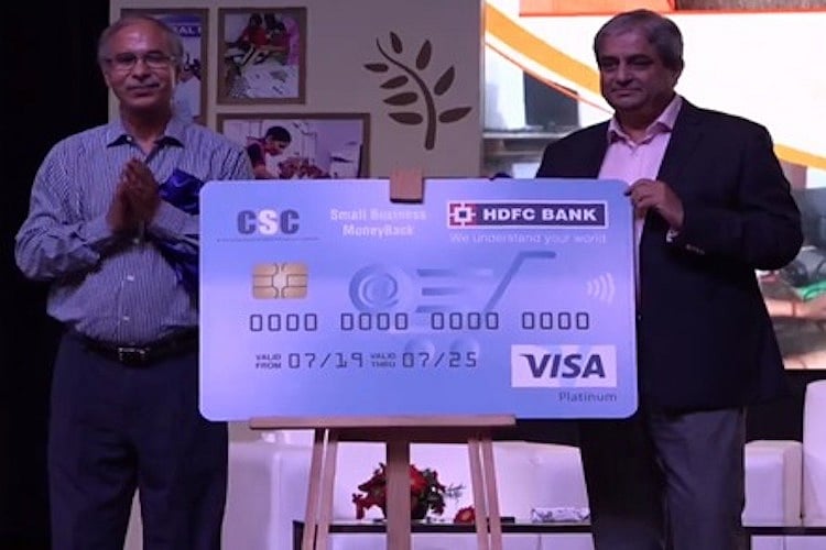HDFC Bank and CSC launch MoneyBack Credit Card for Village Level ...