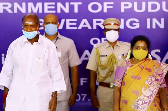 N Rangasamy sworn in as Puducherry CM for fourth time, to head ...