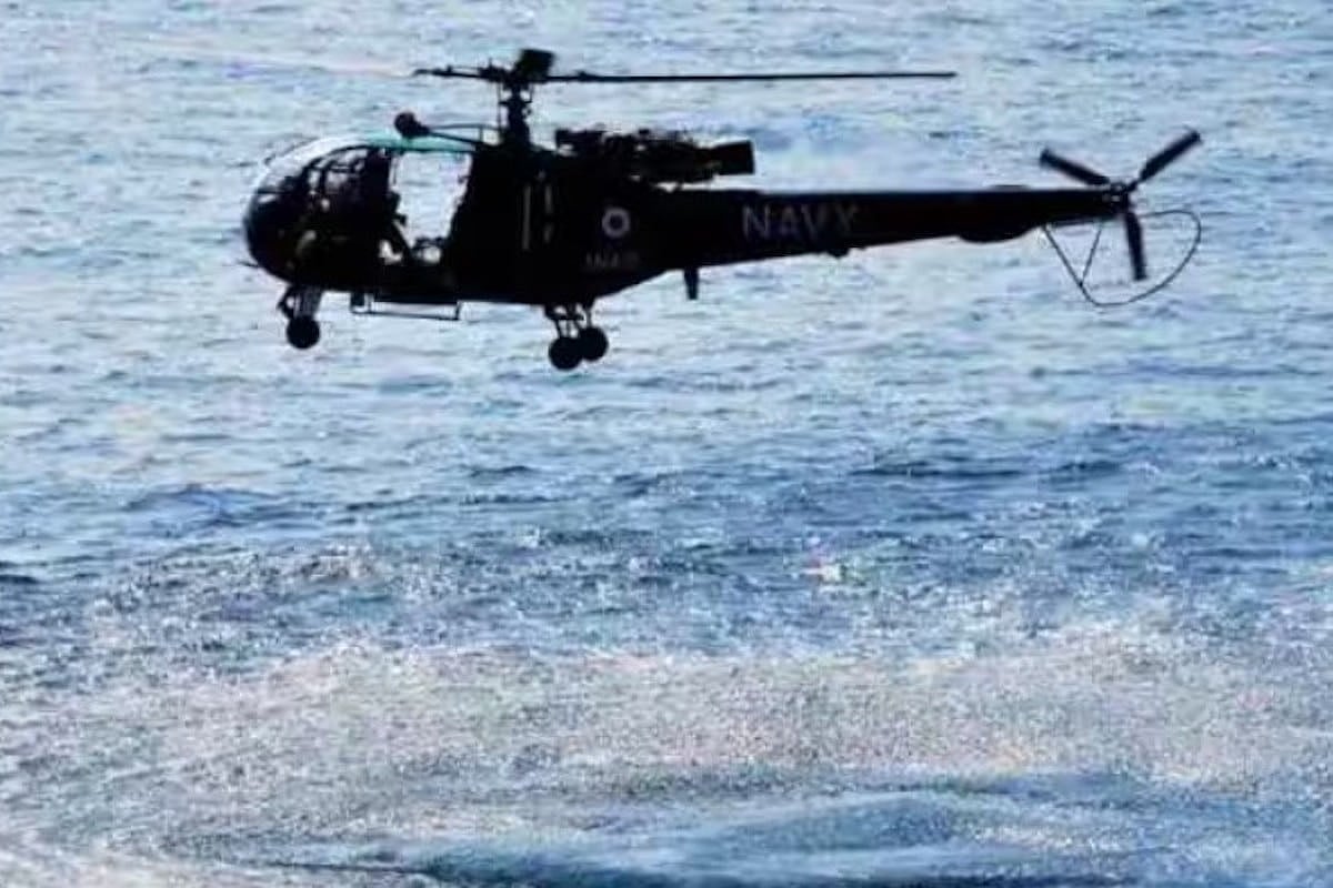 Indian Navy chopper makes emergency landing off Mumbai coast, crew rescued