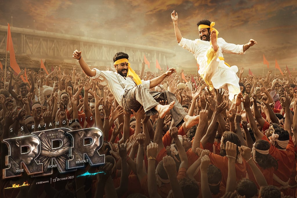 Team ‘RRR’ releases festive poster of Ram Charan and Jr NTR on Ugadi