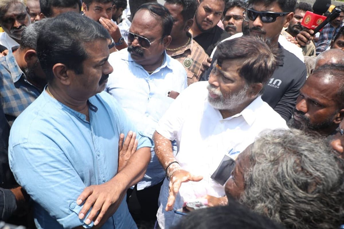 NTK chief Seeman visits fishers at Nochikuppam protest to extend support