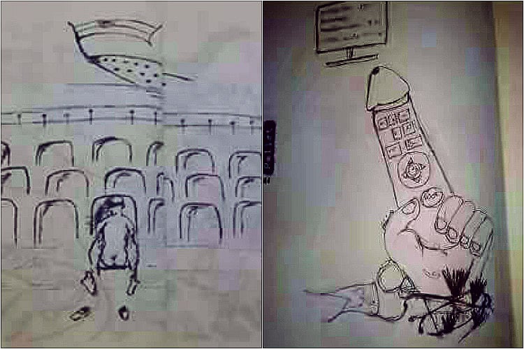 Provocative cartoons in college magazine: 13 persons booked for ...