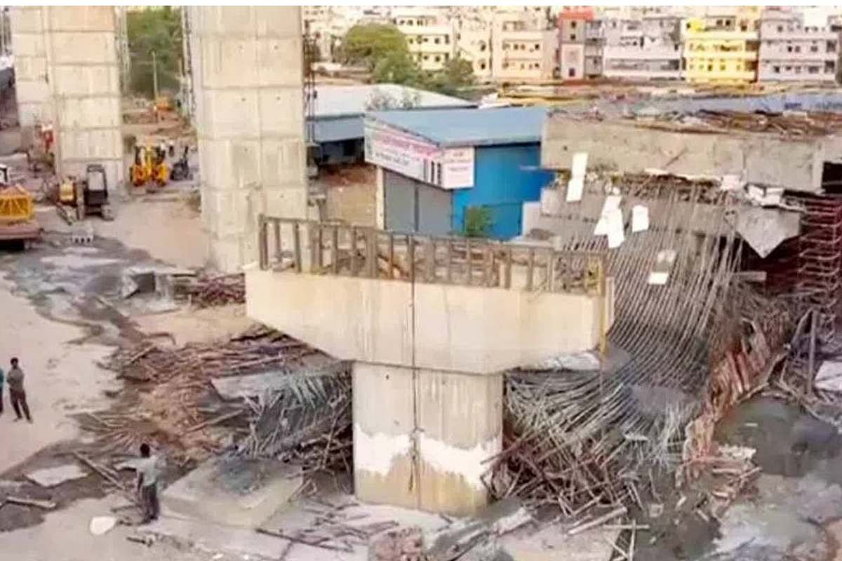 Hyderabad Bairamalguda flyover slab collapses, eight persons injured