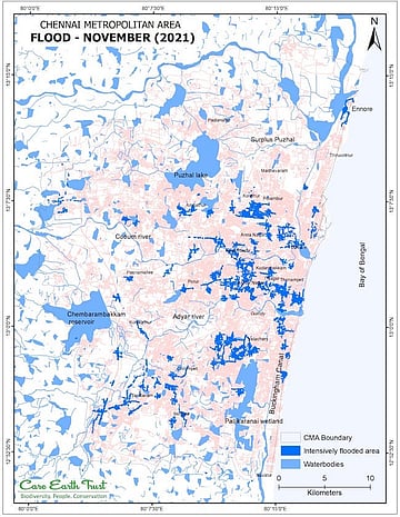 T Nagar, Alwarpet & more: Chennai flood map shows how many areas were ...