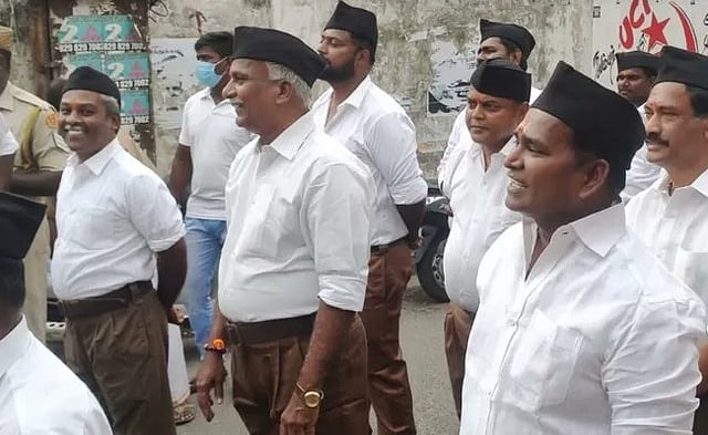Clad in RSS uniform, Puducherry BJP ministers lead rally on Gandhi Jayanthi