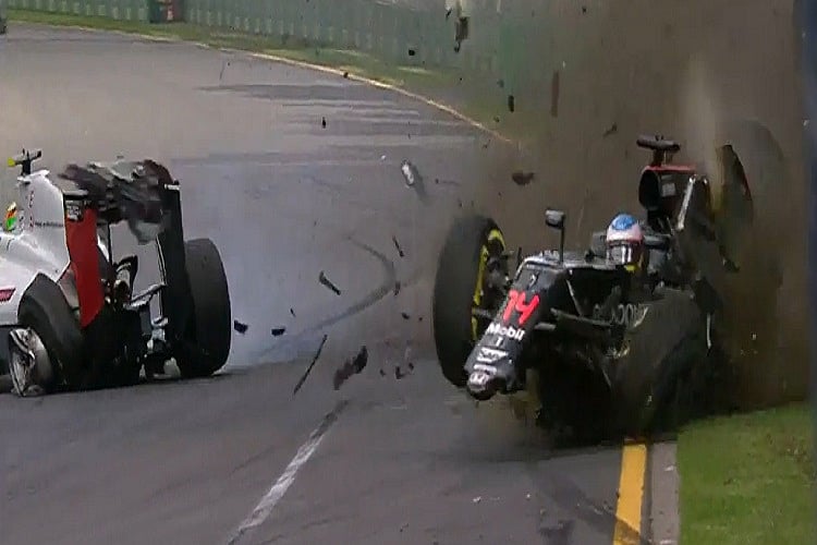 Watch: Fernando Alonso walking out of a horrible crash at the Australian GP