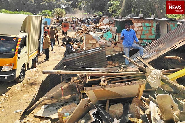 84 families protest after slum demolition in east Bengaluru leaves them ...