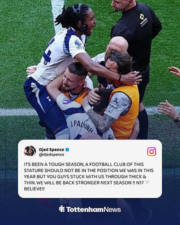 Djed Spence sends Tottenham rallying cry after mixed 2025-26 season ...