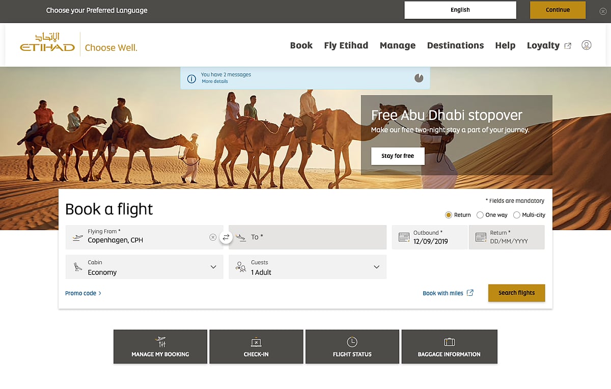 Etihad Airways Enhances Online Experience for Customers