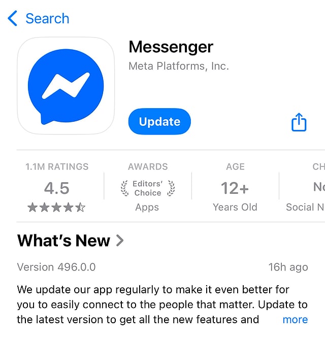 Messenger Revives Classic Blue Logo in Latest iOS Update