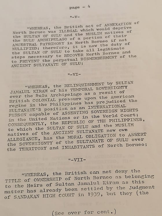 Sultanate of Sulu revokes Sabah sovereignty transfer to Philippines