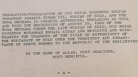 Sultanate of Sulu revokes Sabah sovereignty transfer to Philippines