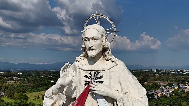 100-foot Divine Mercy statue draws visitors on Black Saturday