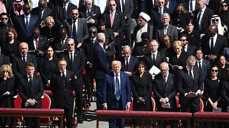 Trump, Prince William spark debate with blue suits at Pope Francis funeral