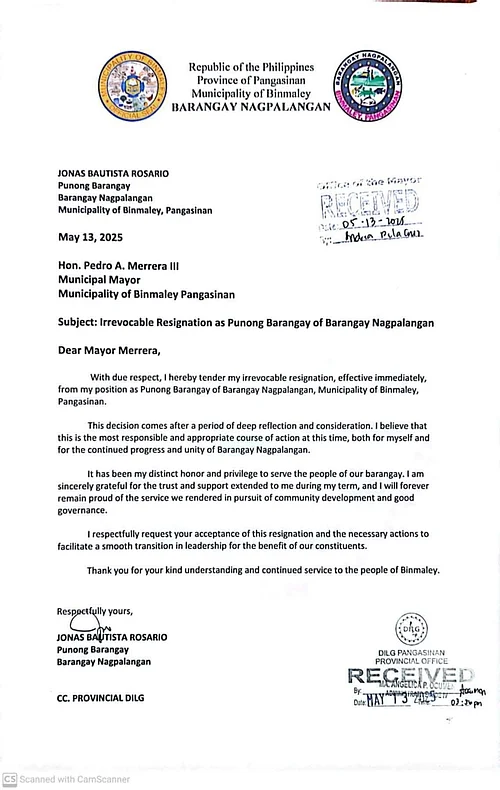 Binmaley Vice Mayor and Son Resign Over Political Rift Binmaley Vice Mayor and Son Resign Over Political Rift