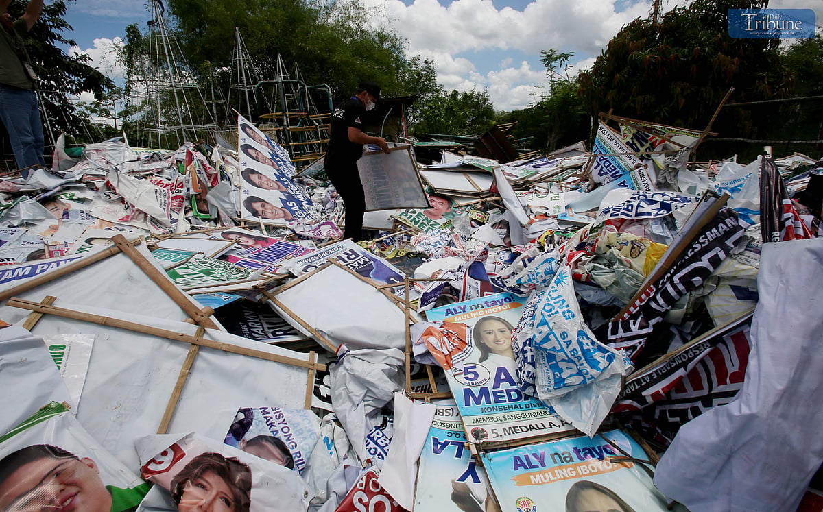 Election tarps unloaded for upcycling