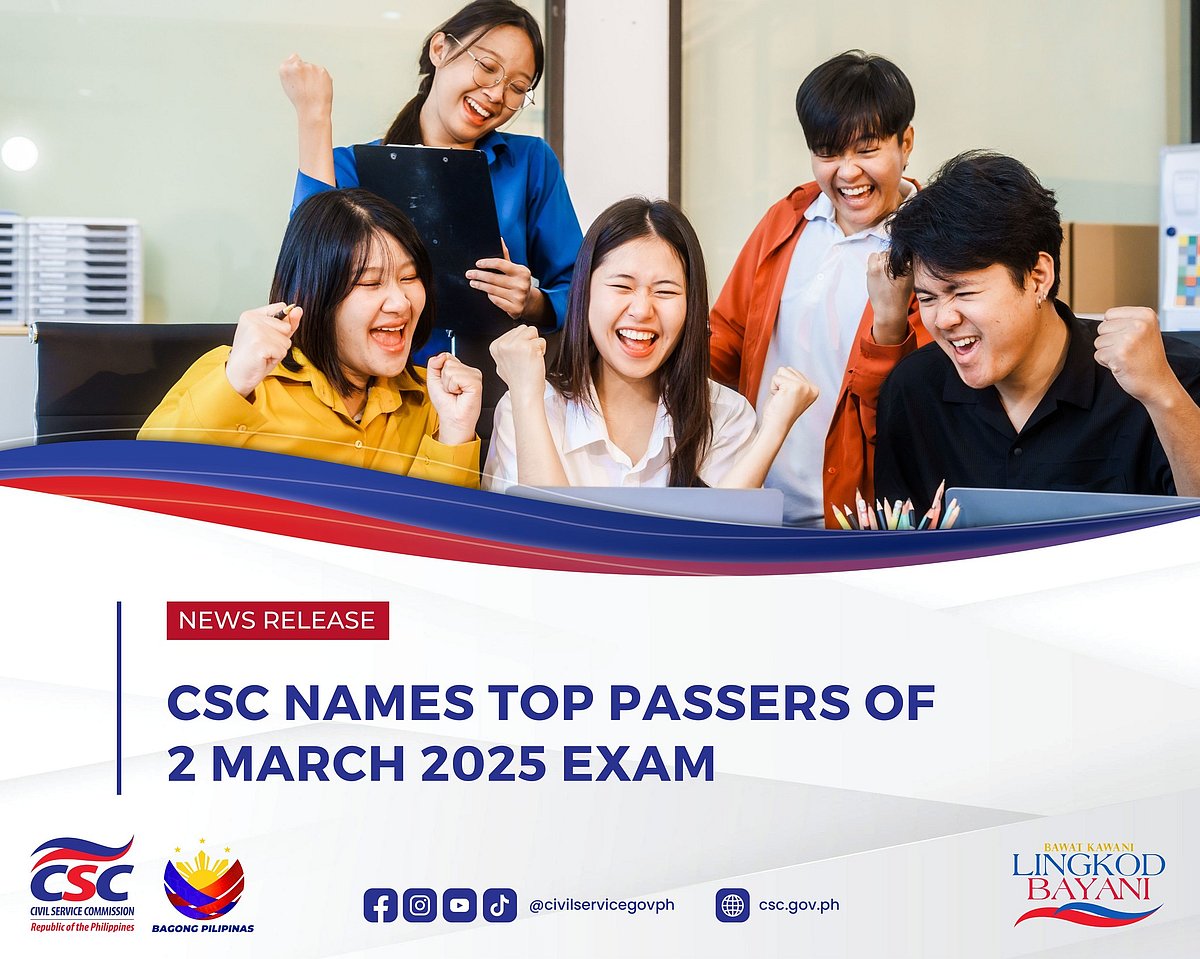 CSC names top 2025 exam passers