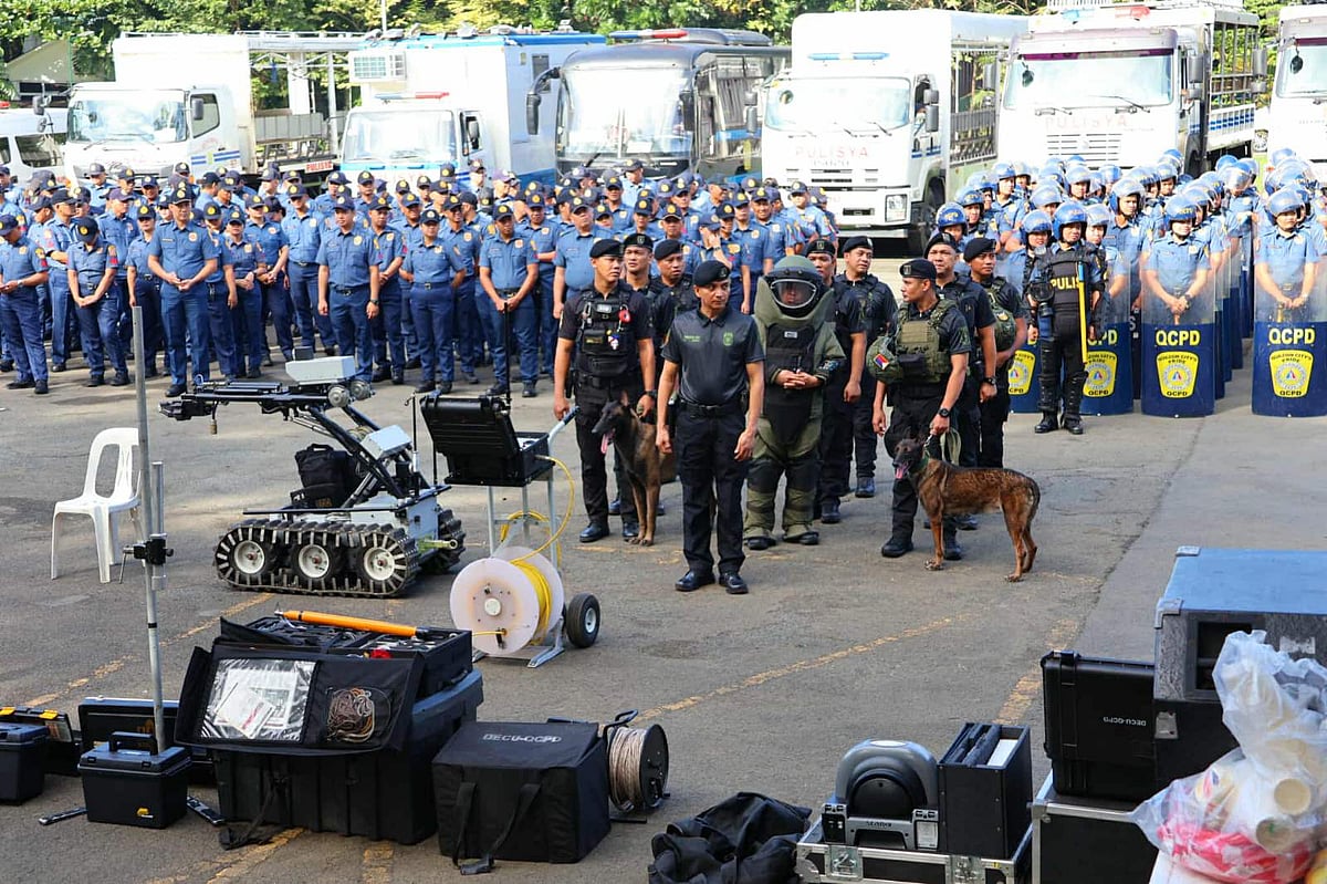 QCPD conducts inspection ahead of upcoming protest rallies