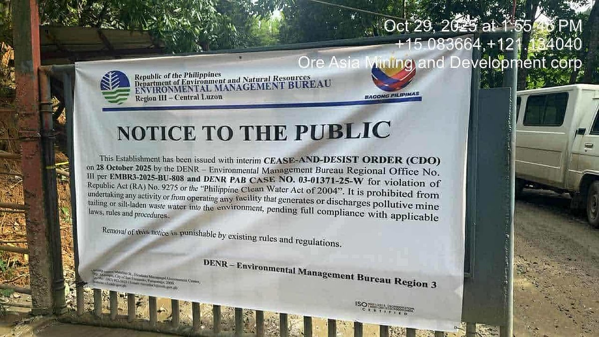 Bulacan orders cease-and-desist vs Ore Asia Mining